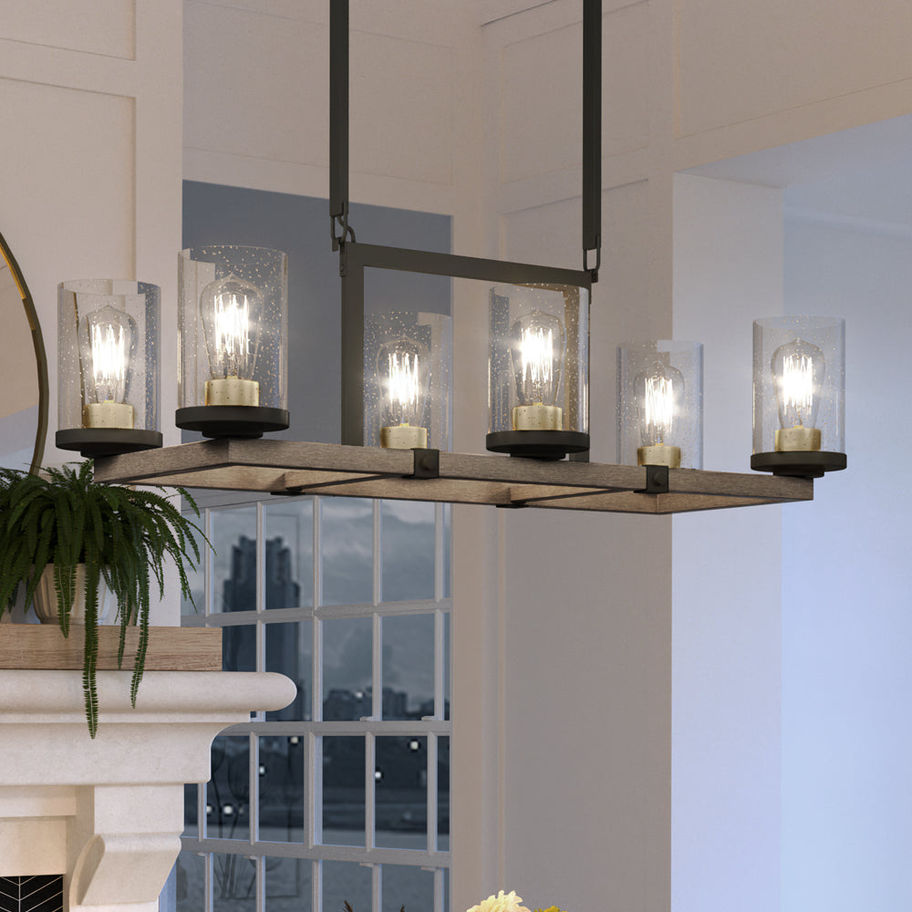 Luxury Industrial Lux Indoor Chandelier, 32''H x 33''W, with Industrial ...