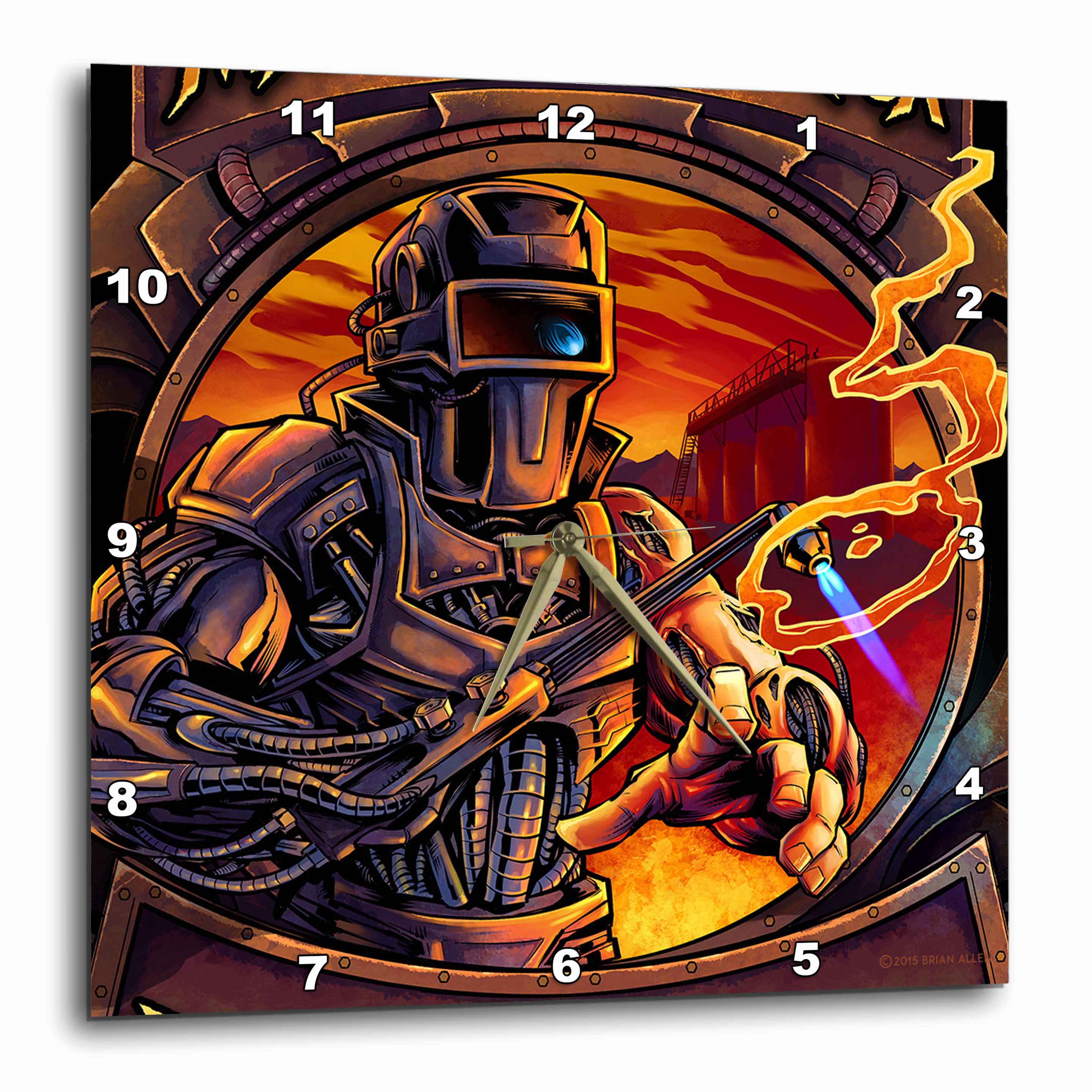 3dRose Welder that is all machine using a welding tool - Wall Clock, 10 ...