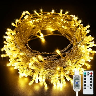 Outdoor Christmas Lights, USB Powered LED String Lights, Warm White ...