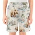 BZSMCE Adjustable Drawstring Casual Shorts With Bear Stone Pattern ...
