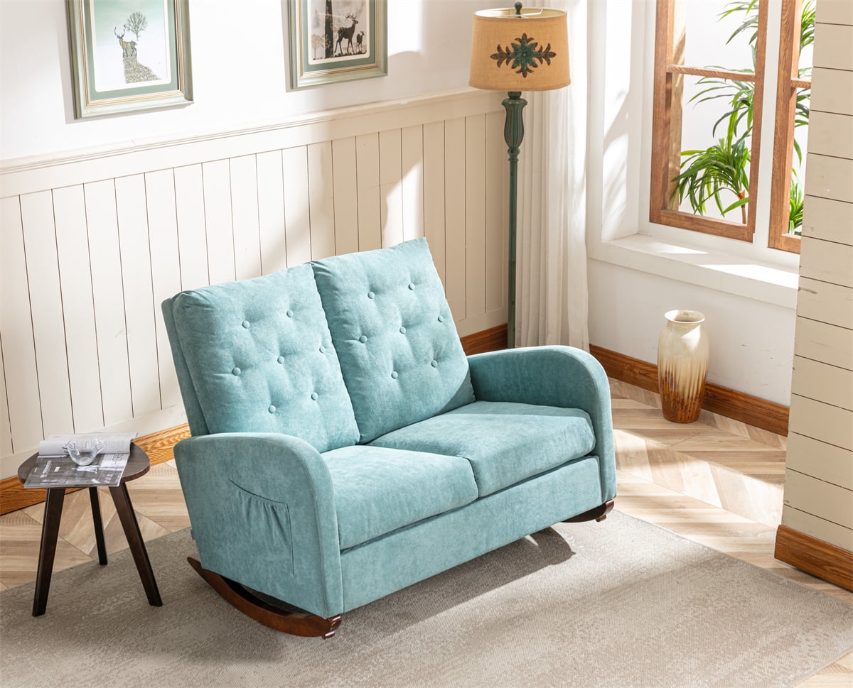 Upholstered Rocking Sofa Chair, Modern Design Rocking Sofa Chair with ...