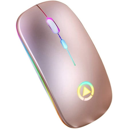 Wireless RGB Mouse Rechargeable Gaming Mouse Mute Office PC Laptop Mice ...