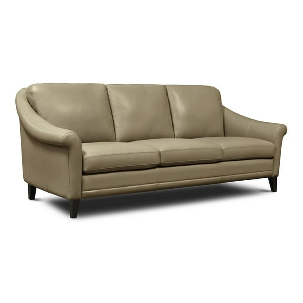 Hello Sofa Home Sienna Mid-Century Modern Top Grain Leather Sofa in ...