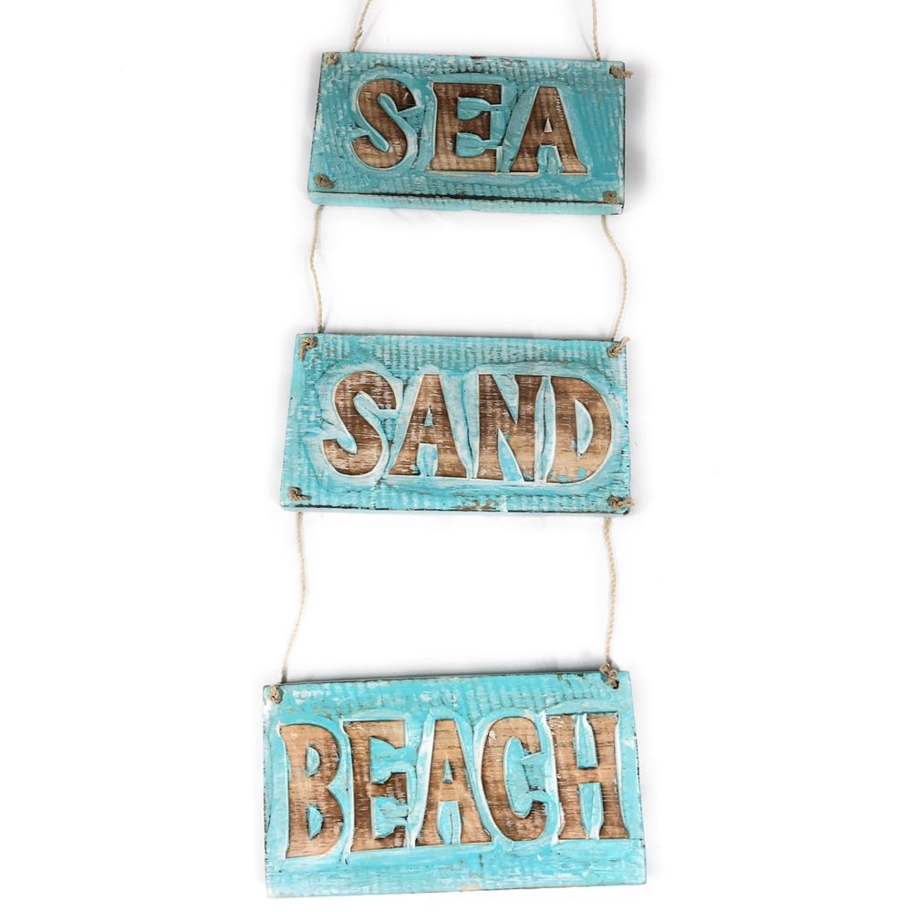 "Sea, Sand, Beach" Hanging Beach Sign 20" X 6" | #nik3213 - Walmart.com ...