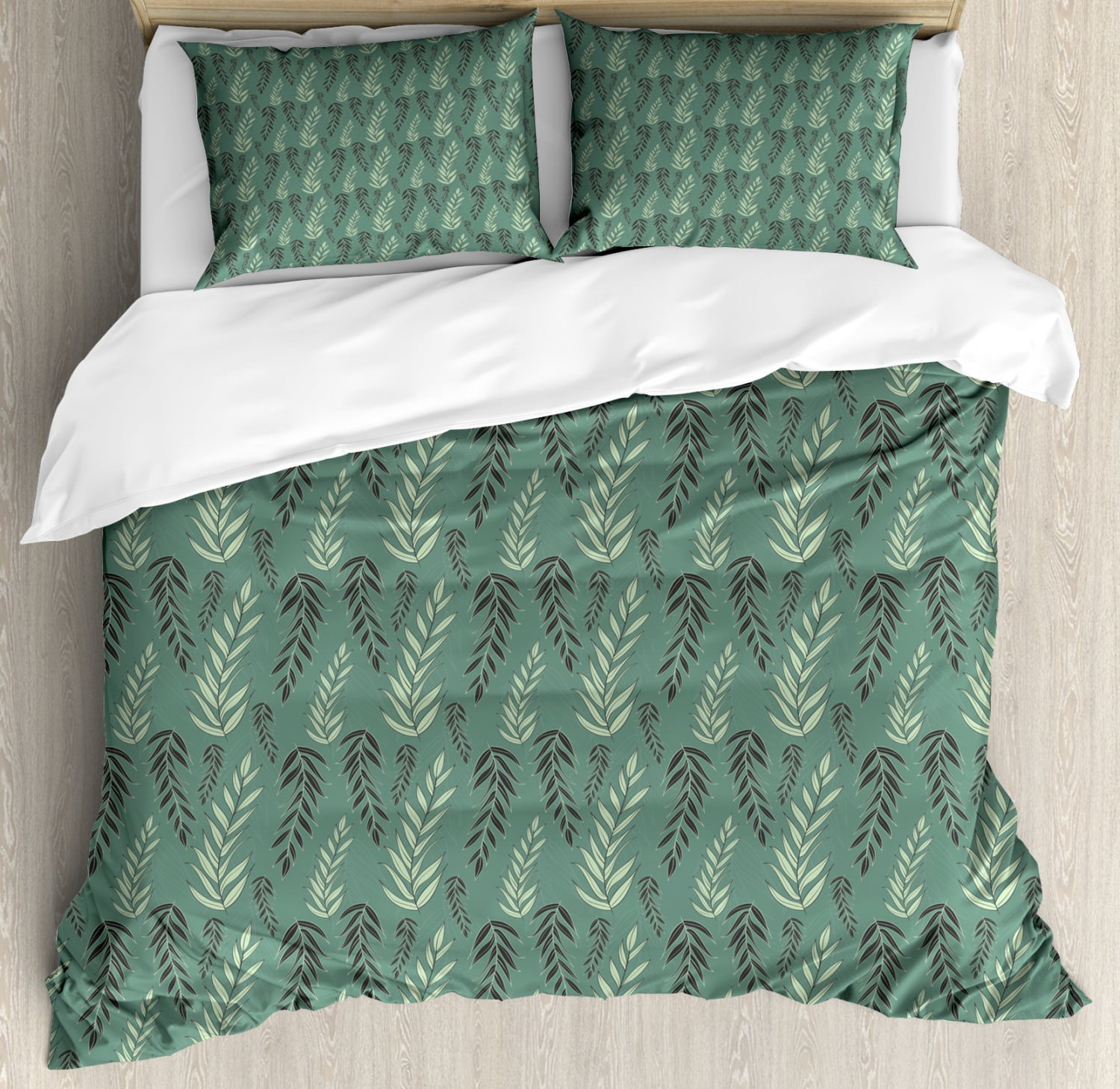 Muted Colors Duvet Cover Set King Size, Natural Theme of Ornate ...
