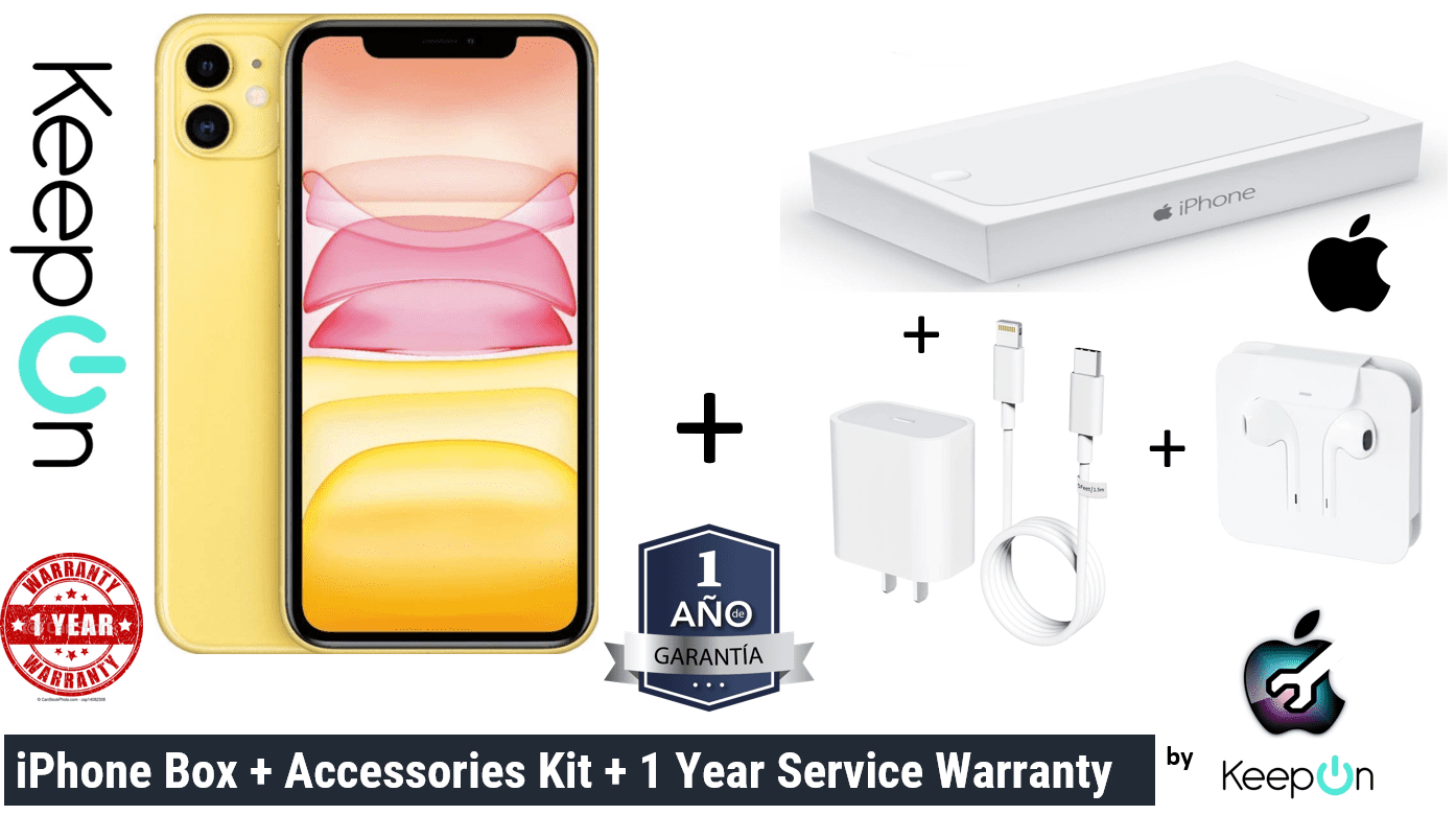 Apple iPhone 11 64GB (Incluye 1 año en Reparacion KeepOn + Cargador ...