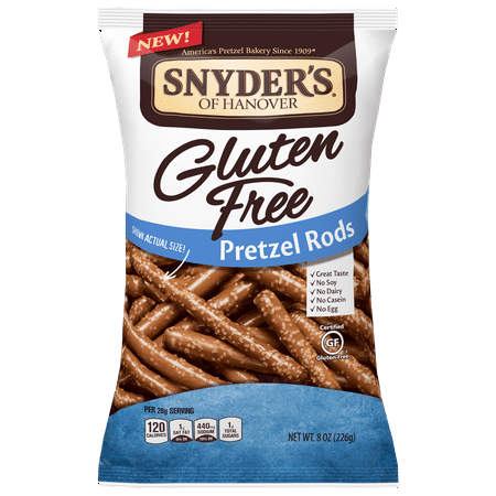 Snyder's of Hanover Gluten Free Pretzel Rods, 8 Oz - Walmart.com