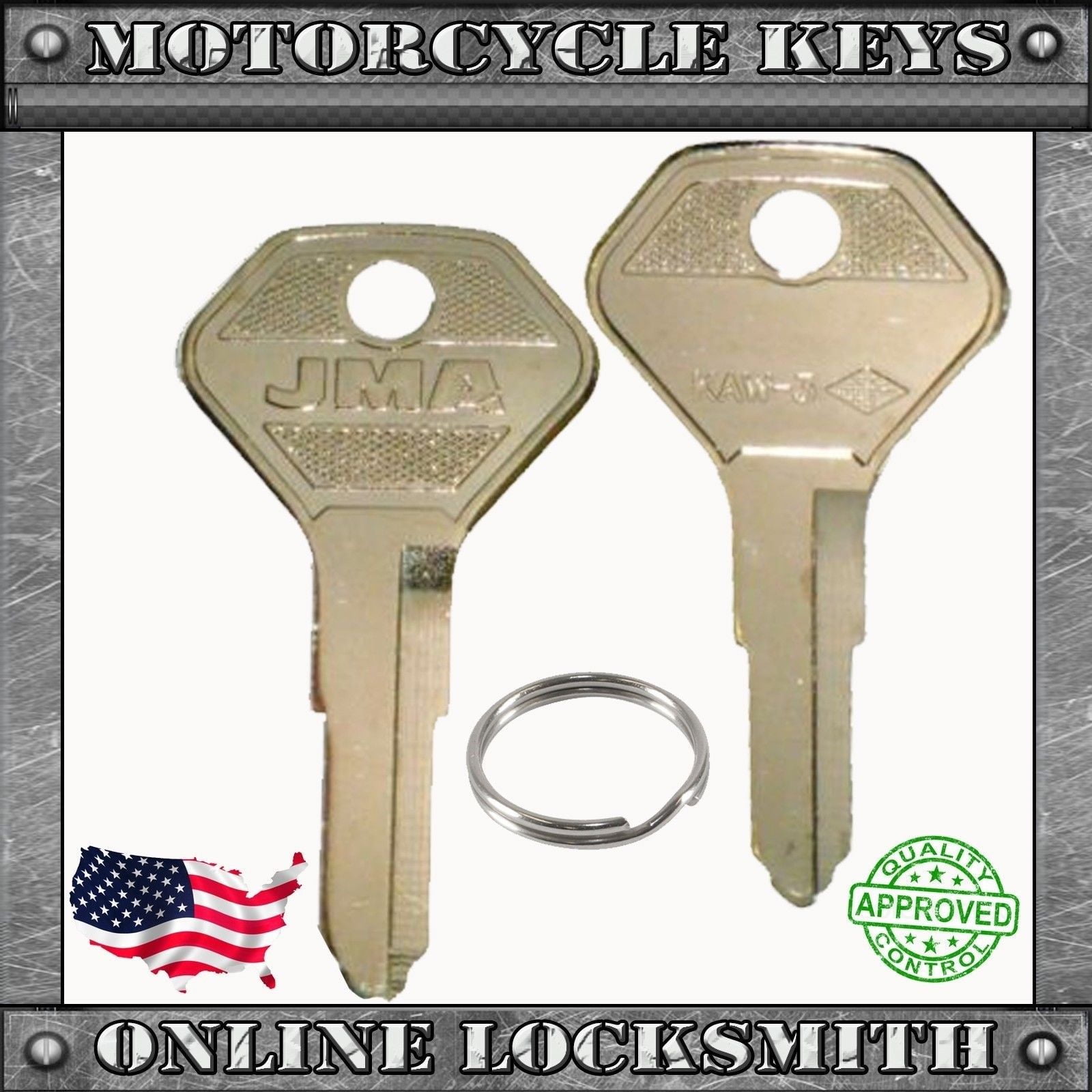 2 New Uncut Key For Kawasaki Motorcycles 1979+ Keyway X41 / KA14 ...