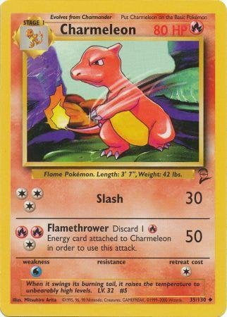Juego básico de cartas coleccionables Pokémon Charmeleon 2 35 Fire Type ...