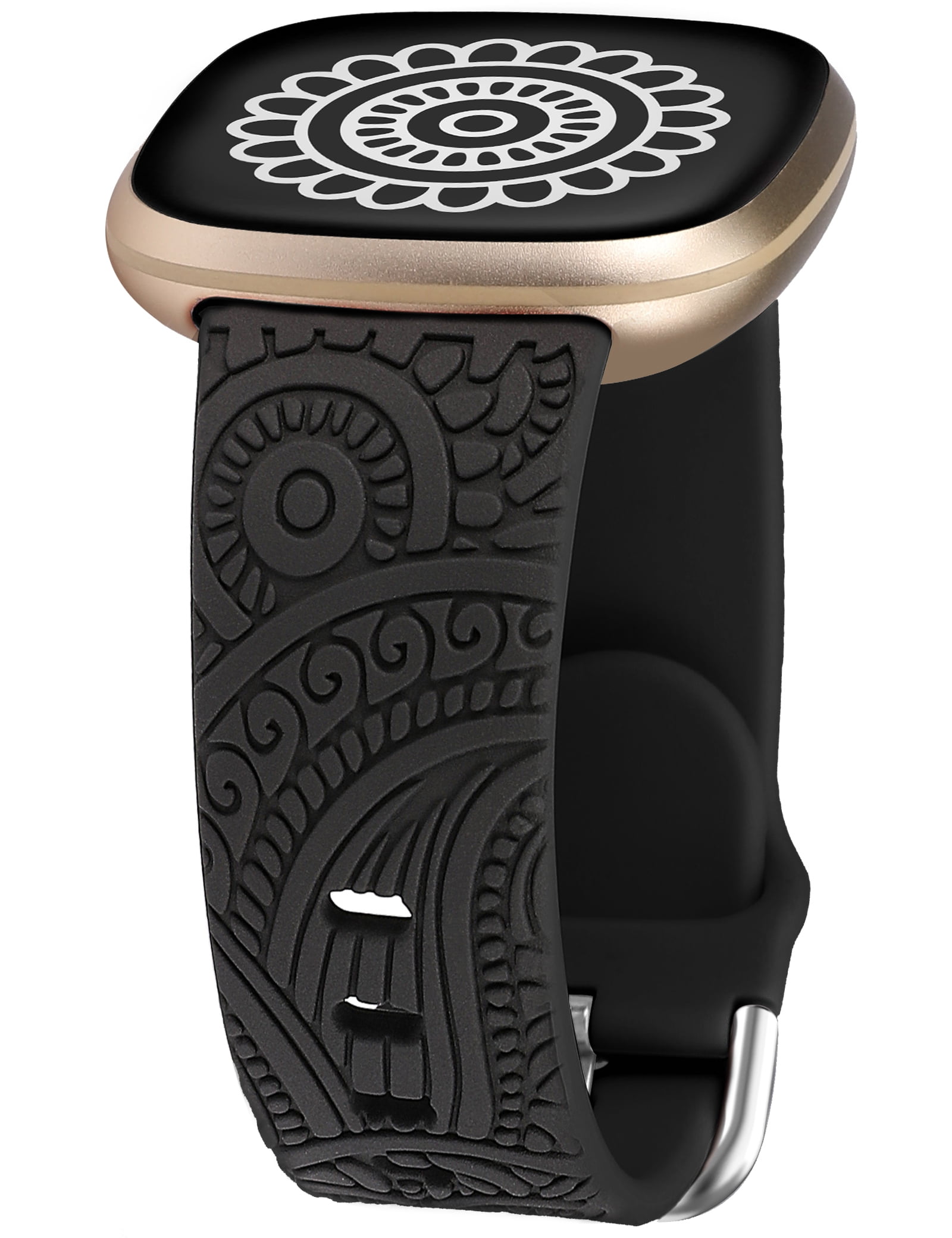 TOYOUTHS Floral Engraved Bands Compatible with Versa 4/Versa 3/Sense 2 ...