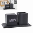 Functional Wooden Desk Clock Having Writing Instrument Storage ...