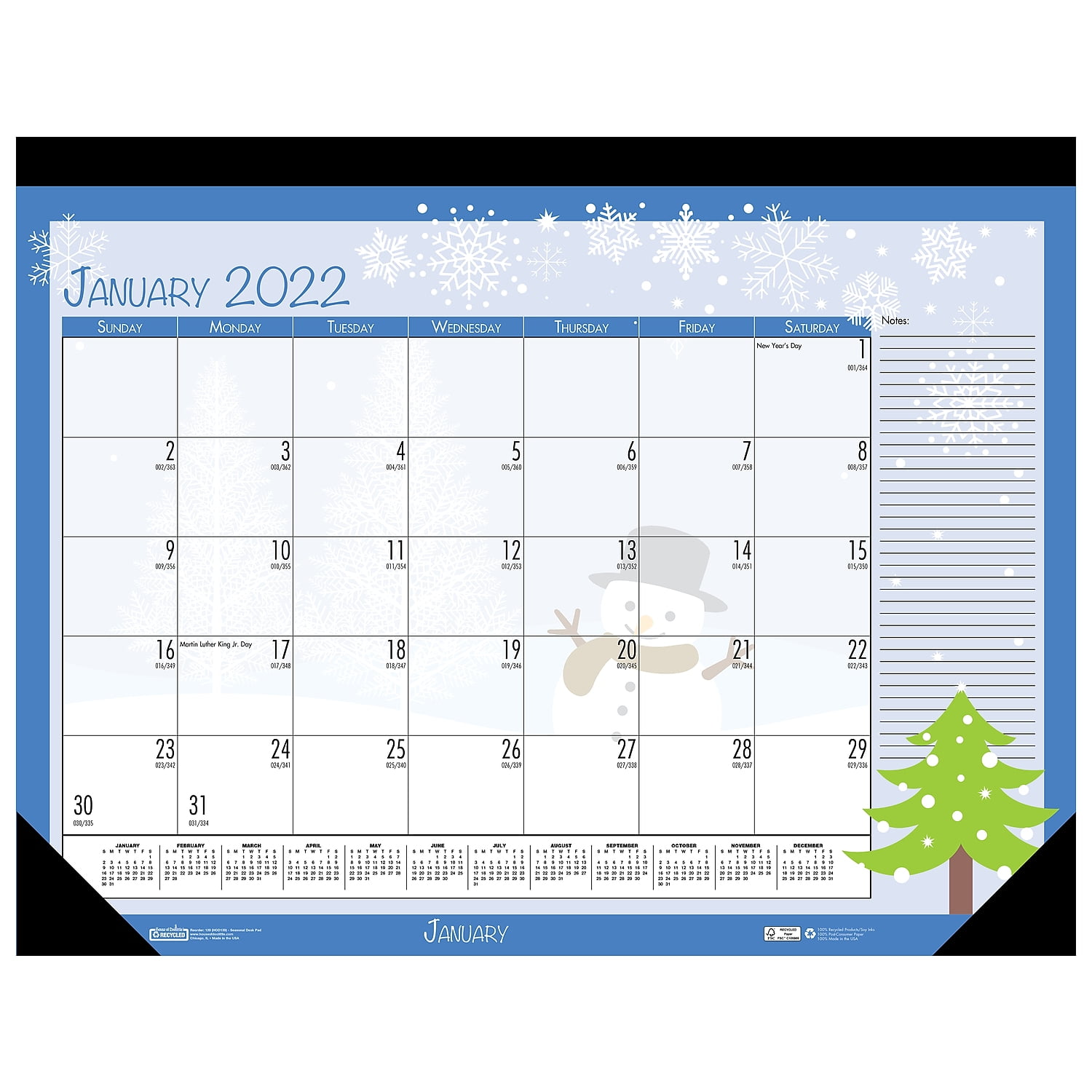 House of Doolittle 2022 13′ x 18.5′ Desk Pad Calendar Seasonal Holiday ...
