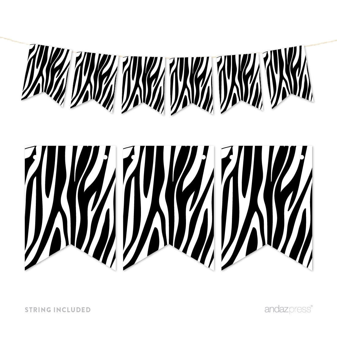 Pennant Party Banner Zebra Stripes Print - Walmart.com