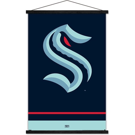 NHL Seattle Kraken - Logo 21 Wall Poster with Magnetic Frame | Walmart ...