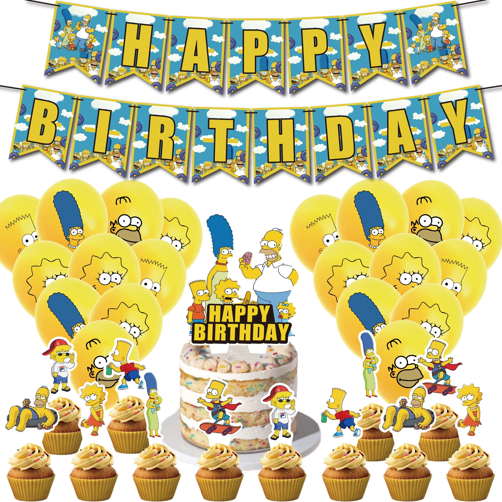 Click here for Balqoifd 34pcs For Simpsons Cartoon Themed Birthda... prices