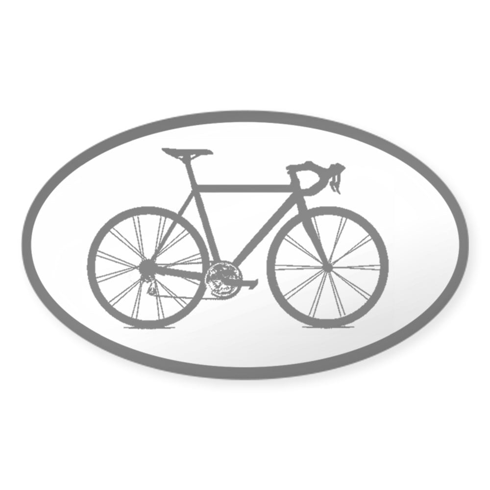 CafePress - Road Bike Bicycling Cycling Oval Car Sticker - Sticker ...