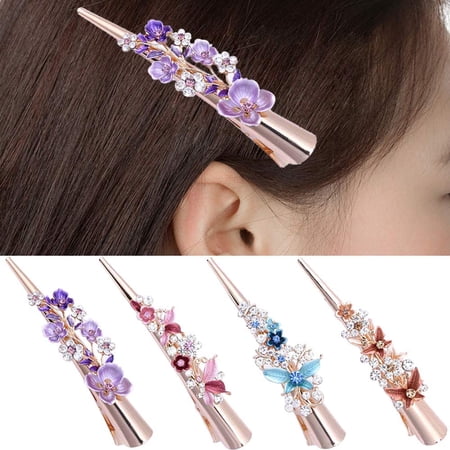 Hair Clip, 4pcs Butterfly Duckbill Hair Clip Hair Barrettes for Women ...