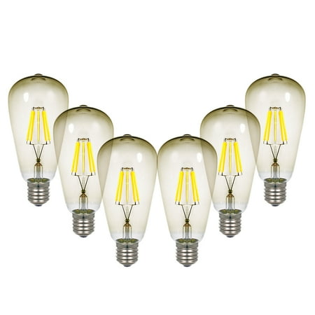 AC220-240V 4W ST64 LED Light Bulb Dimmable Adjustable Brightness 6 Pack ...