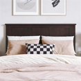 Pemberly Row Contemporary Full Solid Wood Panel Headboard in Espresso ...