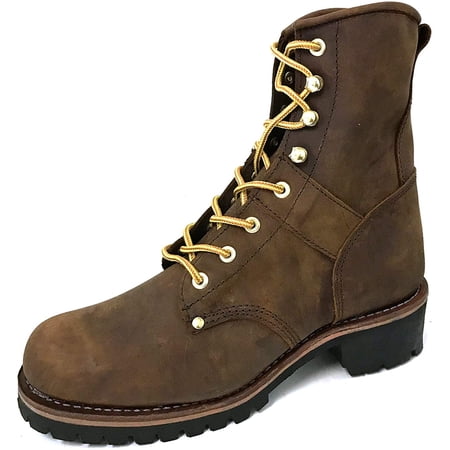 BP-ClimateX - Men's Logger Boots Leather 10" Lace Up Rugged Work ...
