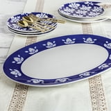 Sofia Home Large Oval Indigo Stoneware Serve Tray by Sofia Vergara ...