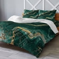 4 Piece Duvet Cover Set Queen, Abstract Marble Stone Texture Soft ...