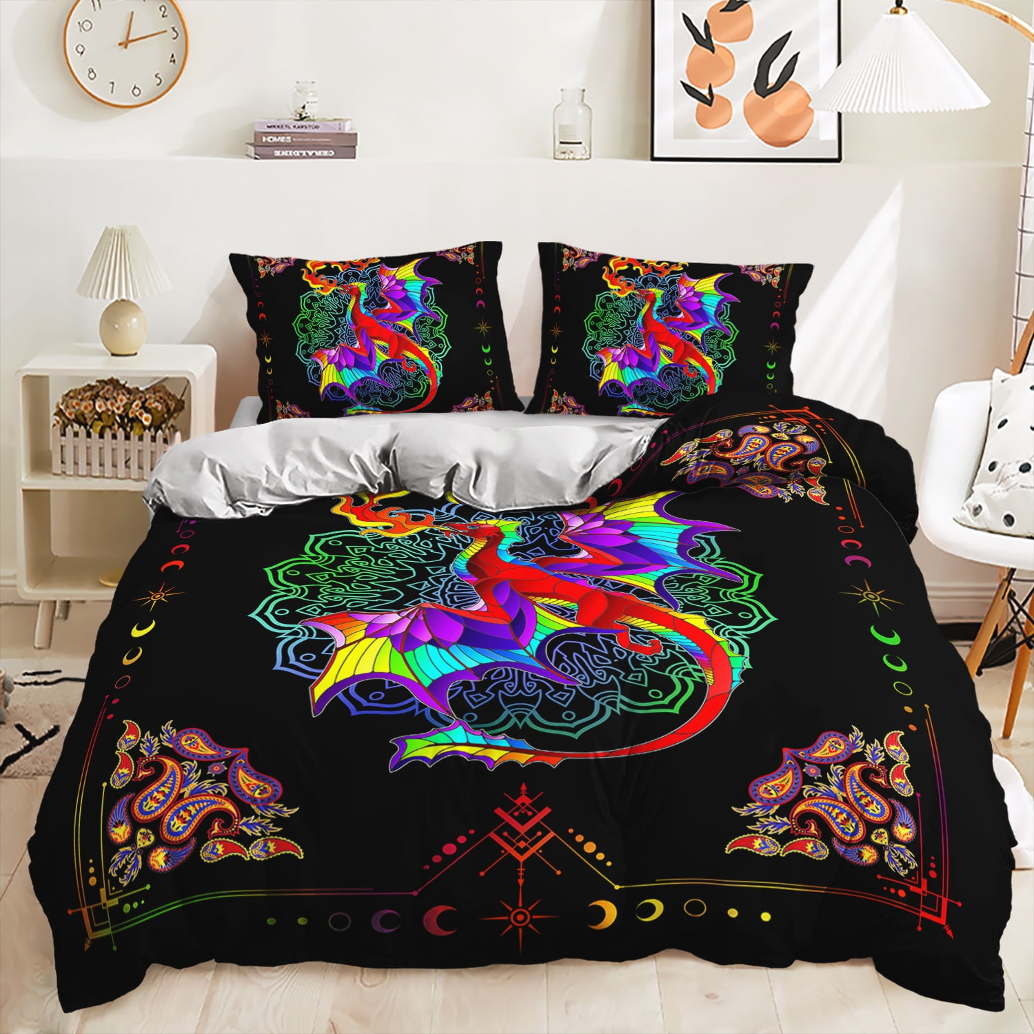 Hosima 3-Piece 3D Digital Duvet Cover With Pattern Composed Of Multiple ...