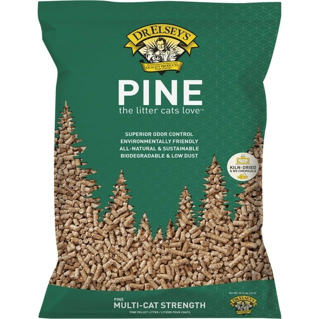 pack of 4 - Dr. Elsey's Pine All-Natural Kiln-Dried Cat Litter, 18.14 ...