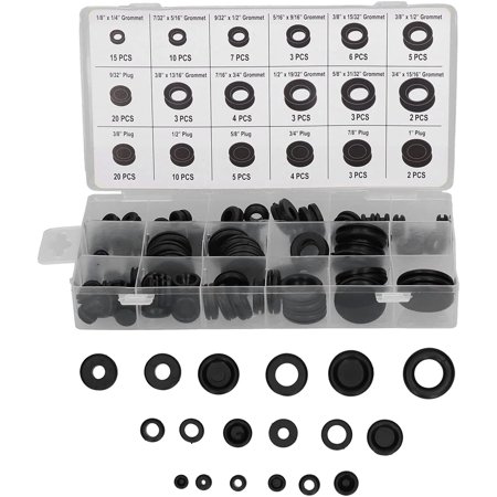 Grommet Assortment Set, 125PCS Rubber Grommet Assortment Kit Sealing ...