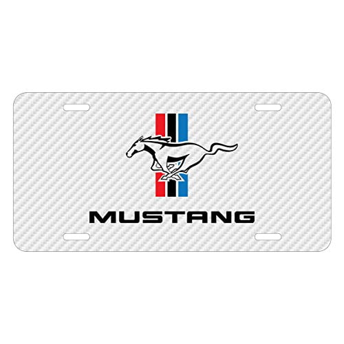 Ford Mustang Tri-Bar Logo White Carbon Fiber Look Graphic Special ...