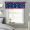 Independence Day Red Stripes Blue Stars Valances for Windows,Rod Pocket ...