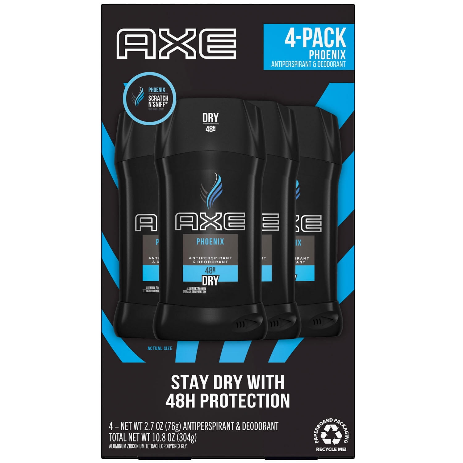 AXE Antiperspirant Deodorant Stick for Men, Phoenix, 2.7 Ounce (4 Pack ...