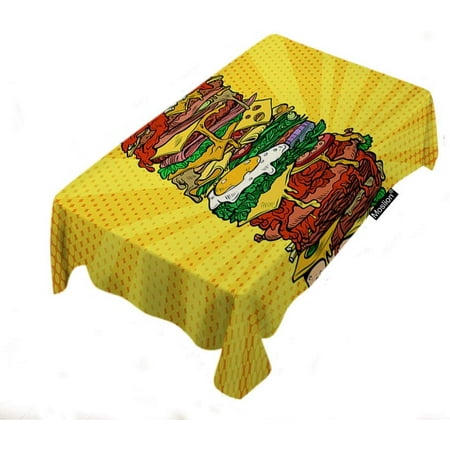 NETSENG Huge Burger Tablecloth 60x84 Inch Retro Pop Art Street Fast ...