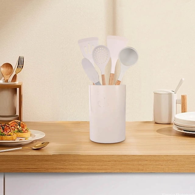 Clearance! JMYHOAM Kitchen Utensils Set White Wooden Handle Silicone ...