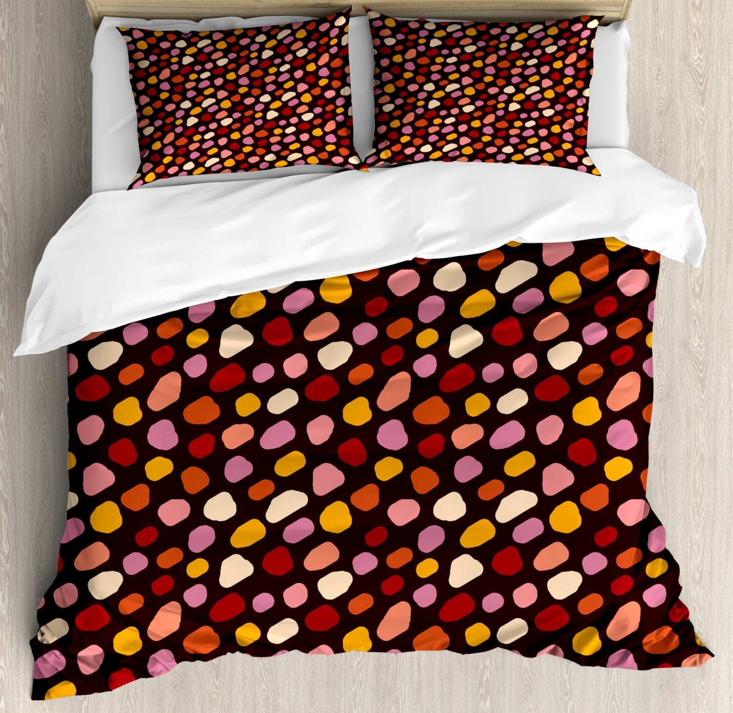 Abstract Duvet Cover Set Queen Size, Pattern with Colorful Deformed ...
