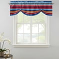 Abstract Tie Up Valance Curtains Colorful Mexican Stripe Blue Red ...