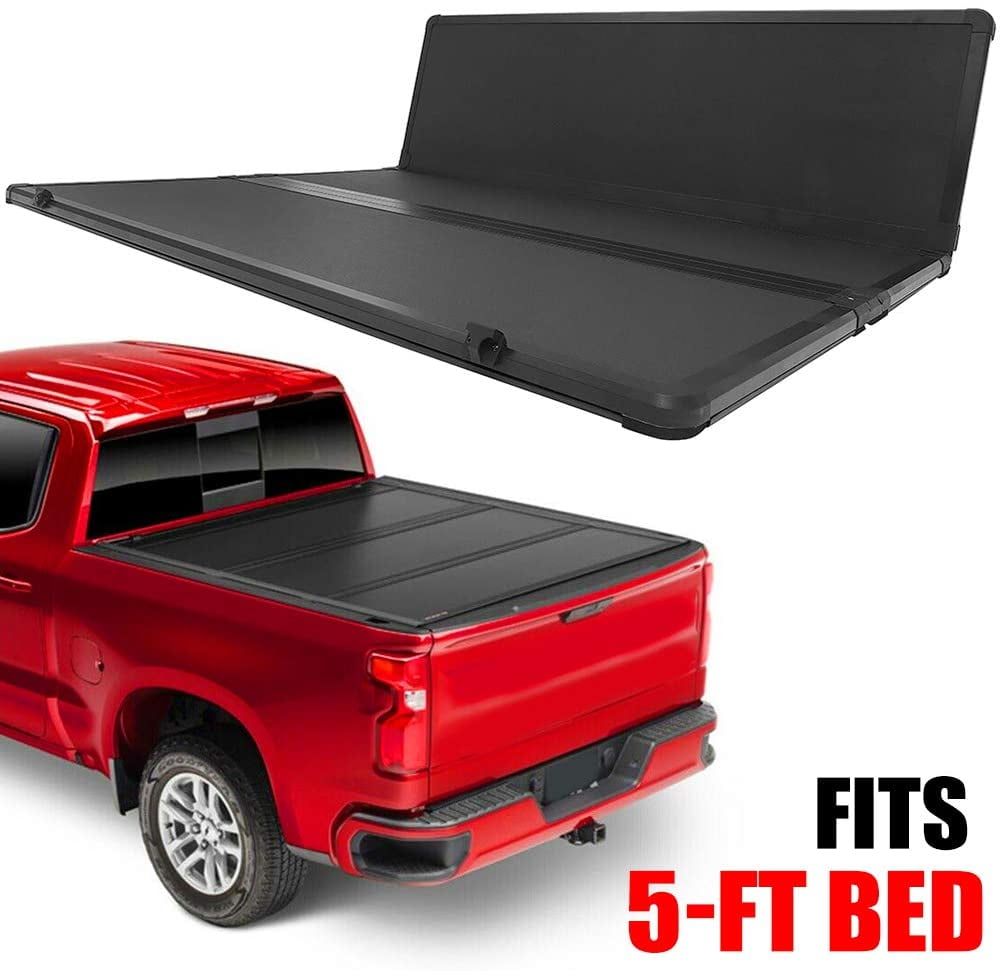 SCITOO Truck Bed Cover Kit Soft Tri-Fold Tonneau Cover Fits for 2019 ...