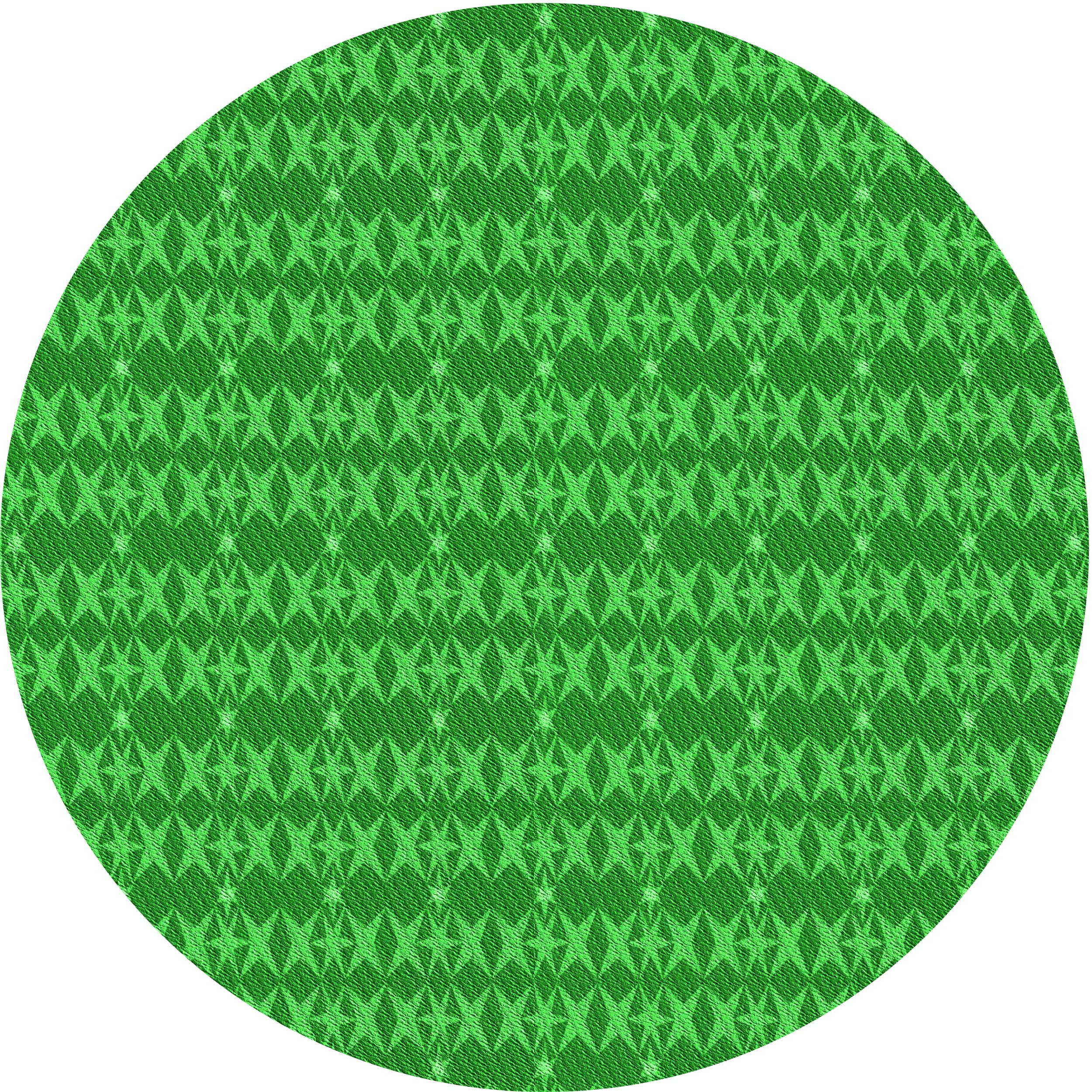Ahgly Company Indoor Round Patterned Lime Green Area Rugs, 5' Round ...