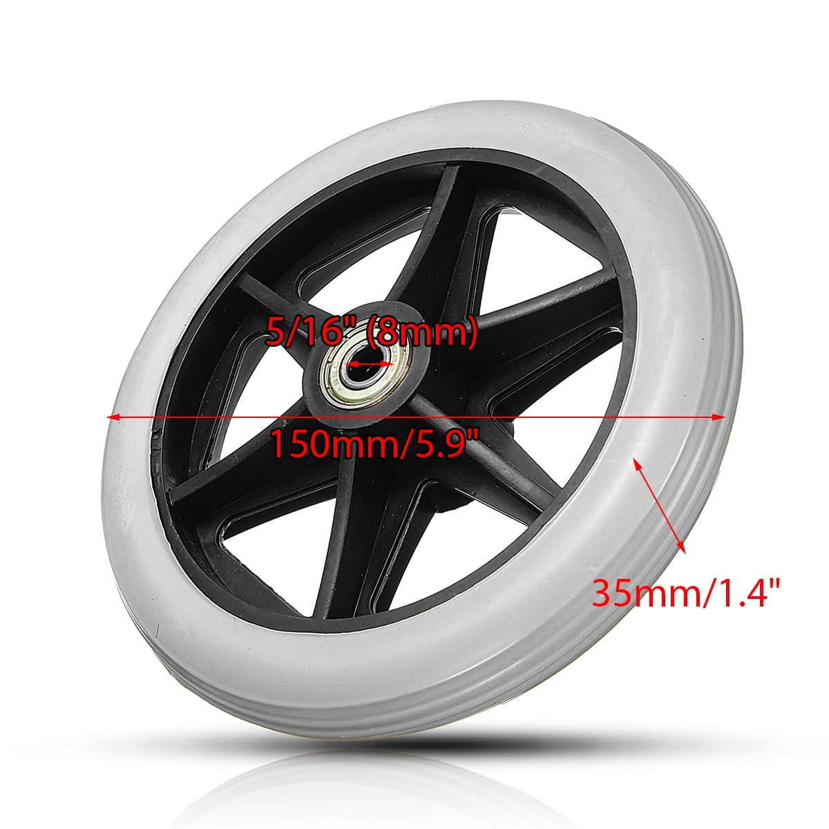 2Pcs 6'' Front Rear Wheel Medical Wheelchair Rollator Walker ...