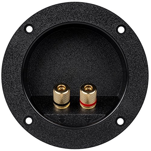 Recessed Round Speaker Terminal w/Gold Banana Type 5-Way Binding Posts ...