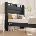 Flolinda Fabric Full Size Platform Bed Frame with Built-in Type-C & USB ...
