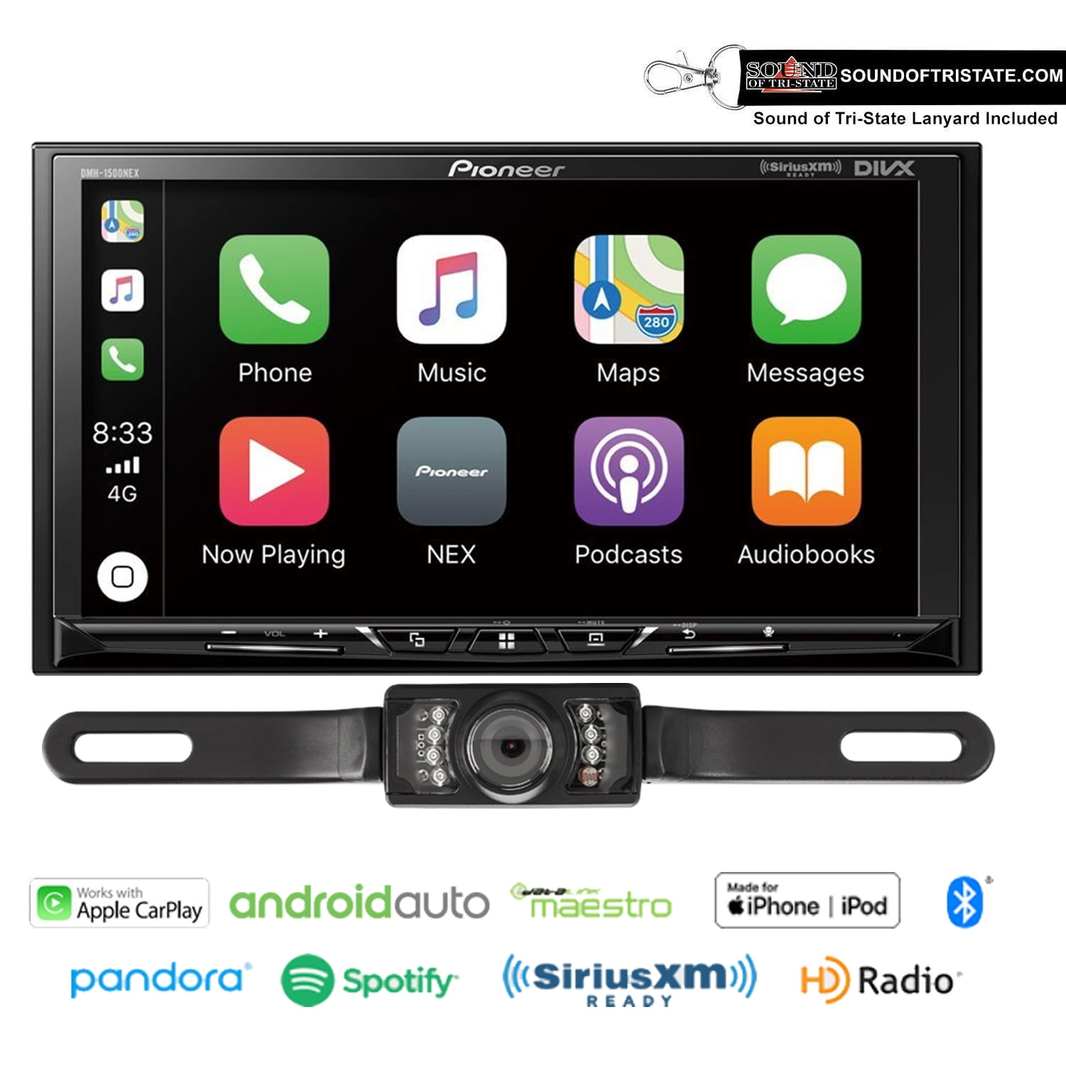 Pioneer DMH-1500NEX 7" Digital Media Receiver with License Plate Backup ...