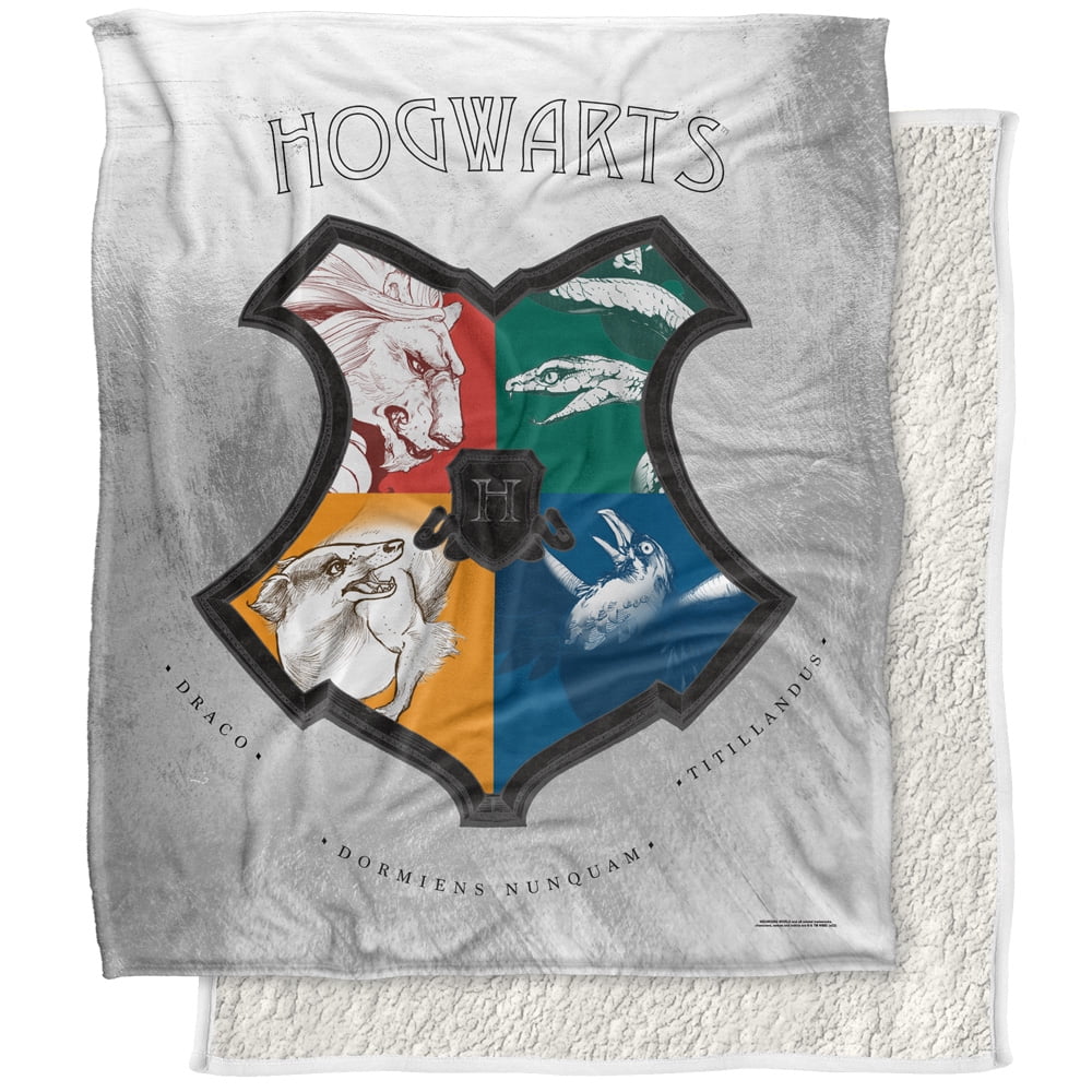 Harry Potter Blanket, 50"x60" Harry Potter Intricate Hogwarts Logo ...