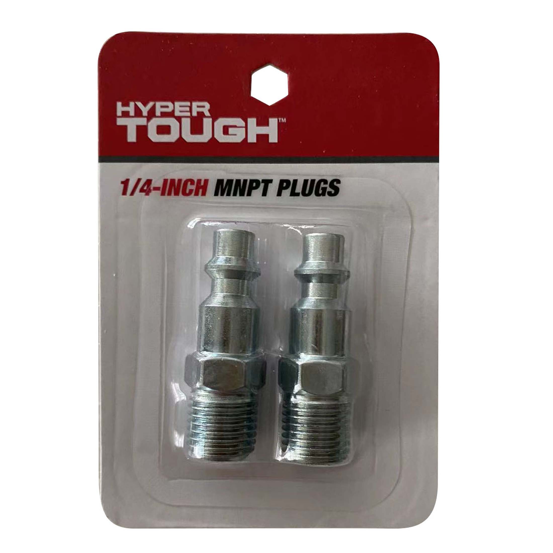 Hyper Tough 1/4-inch Air Industrial Steel MNPT Plug Set, Model 12-225 ...