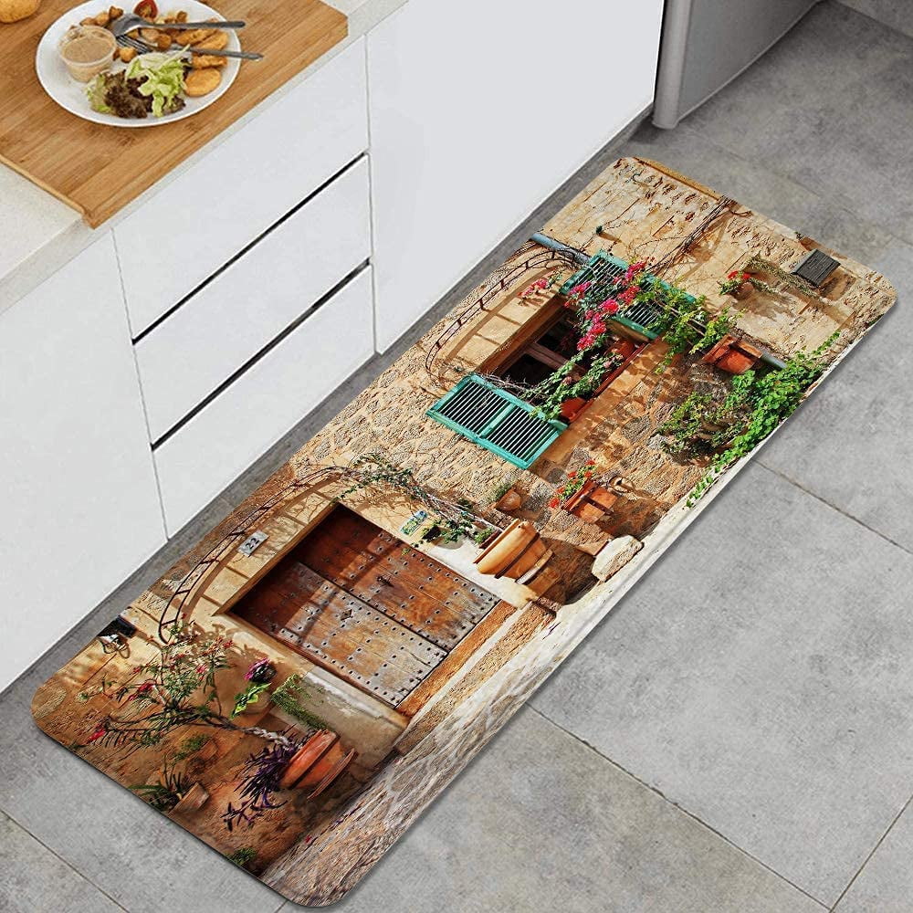 Home Decor Memory Foam Anti-Fatigue Kitchen Floor Mat,Streets of Old ...