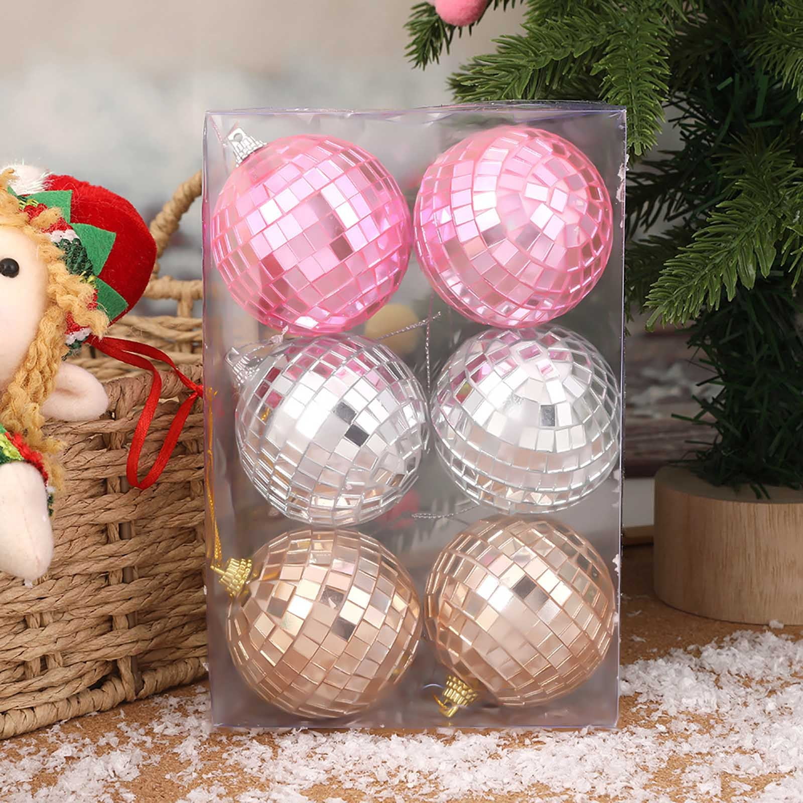 Home Decor Qwtwty Christmas Tree Decoration Pendant 6pc Christmas Mirror Holiday Party Hotel Window Decoration Mirror 6 Cm