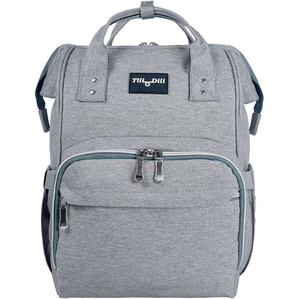 Tili Dili Premium Diaper Backpack with USB Charging Port (Platinum Gray ...