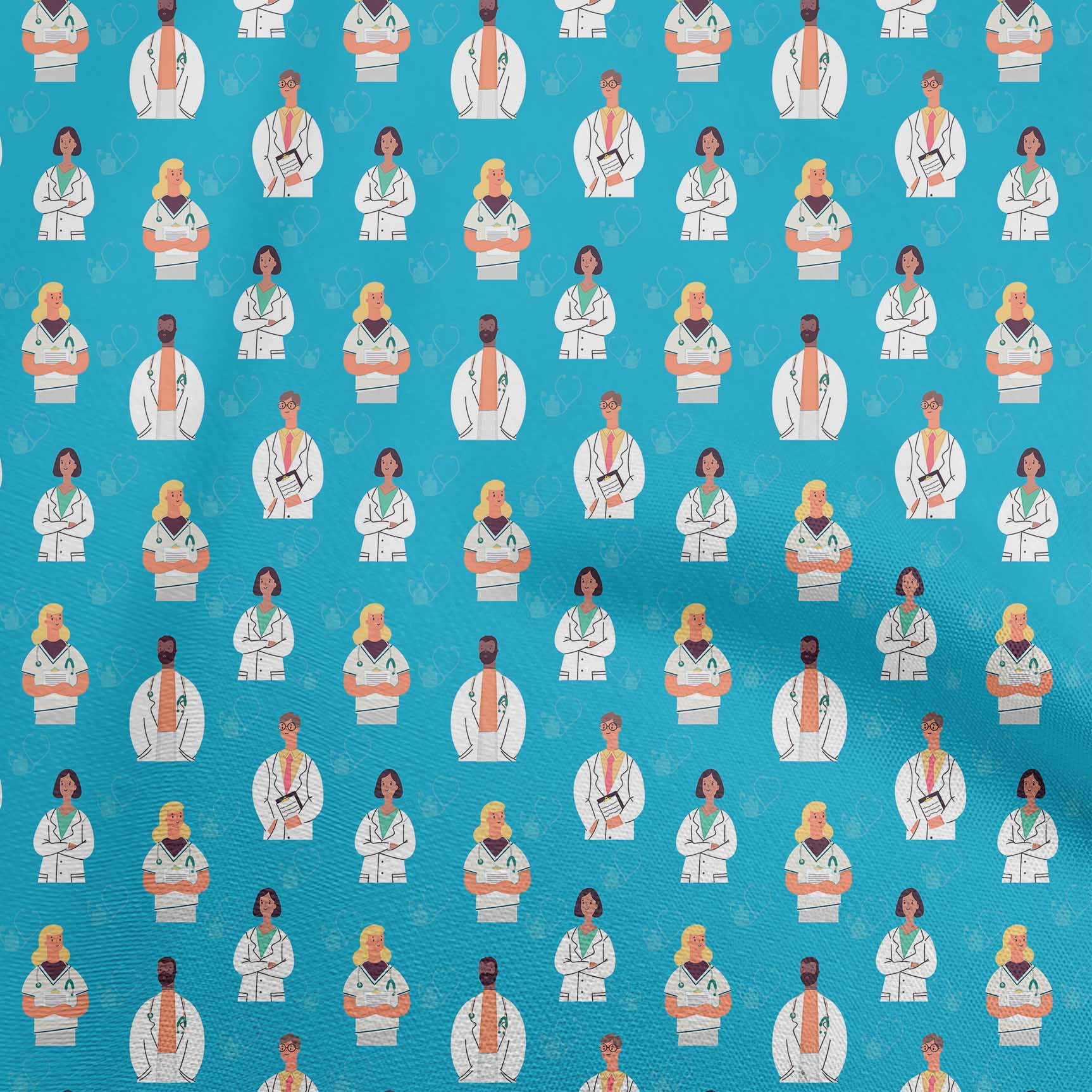 oneOone Viscose Jersey Medium Blue Fabric Medical Virus Dress Material ...