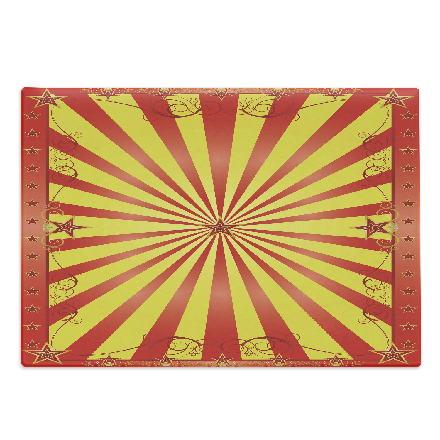 Circus Cutting Board, Retro Background with Curves Beams and Stars for ...