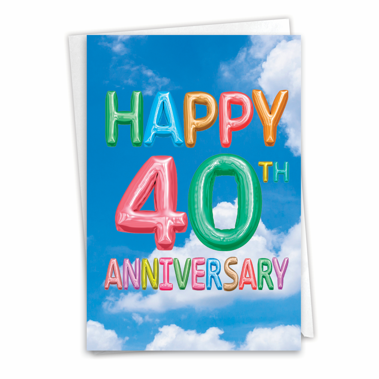 1 40th Anniversary Card with Envelope - Milestone (Not 3D or Layered ...